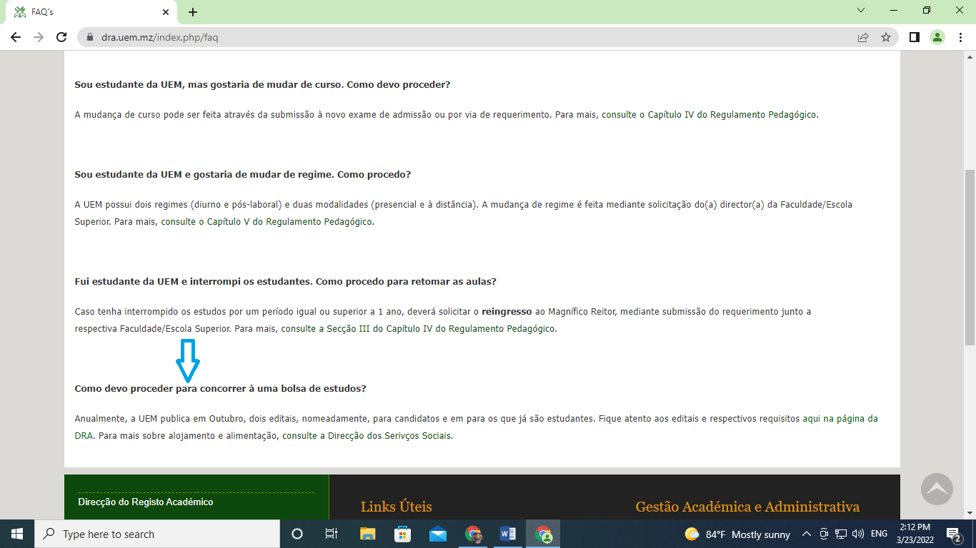 Assuntos de Registo Académico -DRA – CIUEM