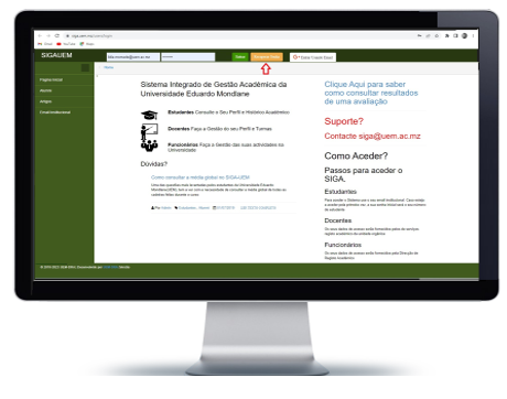 Acessando ao SIGA, através da página da UEM – CIUEM